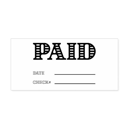 PAID Date Check Number General Business Self-inking Stamp | Zazzle.com