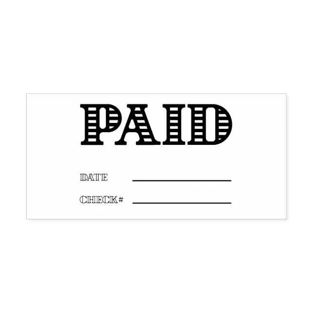 PAID Date Check Number General Business Self-inking Stamp | Zazzle