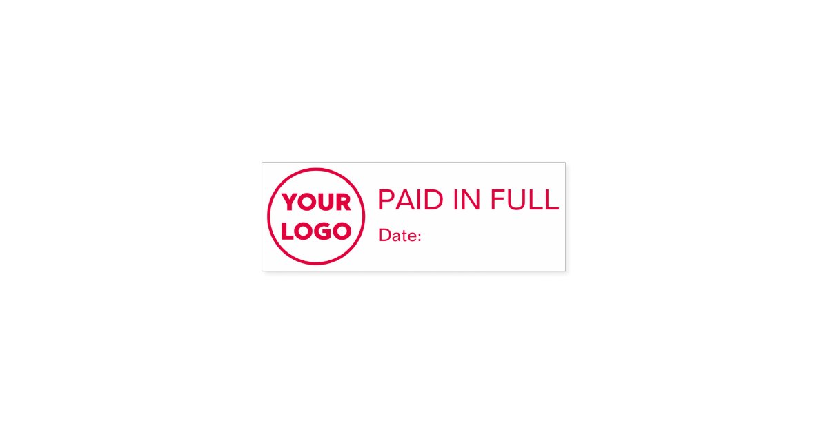 Paid In Full Custom Business Company Logo Self-inking Stamp | Zazzle