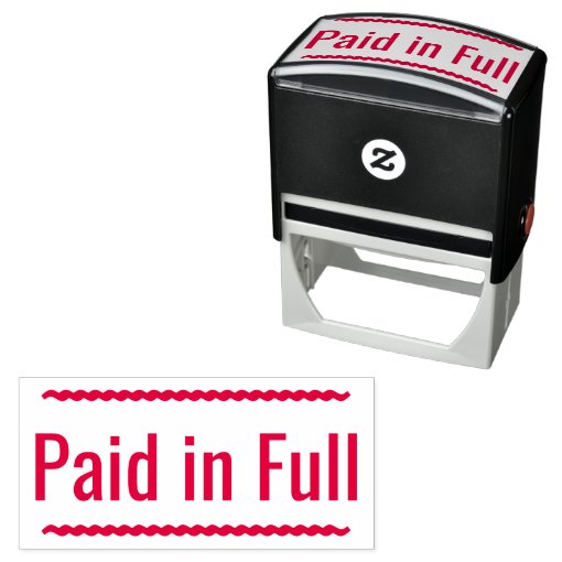 "Paid in Full" Rubber Stamp | Zazzle