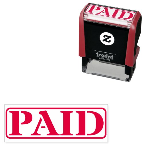 PAID Office Simple Framed Self-inking Stamp | Zazzle