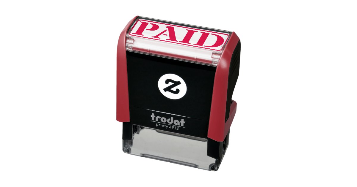 PAID Office Simple Framed Self-inking Stamp | Zazzle