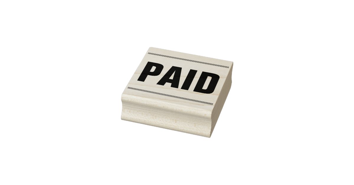 "PAID" Rubber Stamp | Zazzle