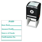 Paid Self Inking Stamp with Payment Information | Zazzle