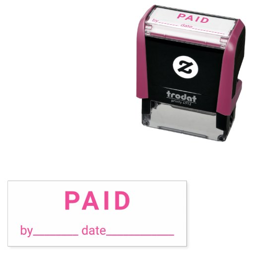PAID Signature and Date Business Bookkeeping Self-inking Stamp | Zazzle