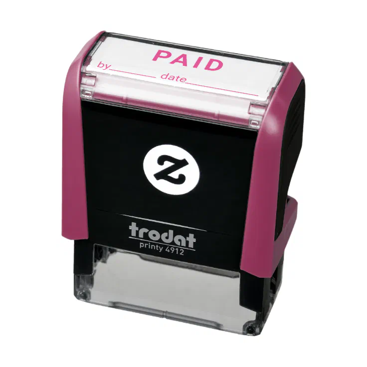 PAID Signature and Date Business Bookkeeping Self-inking Stamp | Zazzle