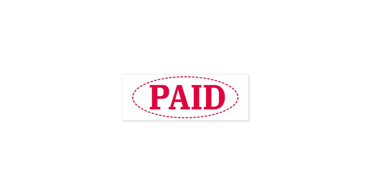 Paid Simple Office Oval Framed Self-inking Stamp | Zazzle