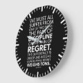 Pain Of Discipline vs Regret - Success Motivation Large Clock | Zazzle