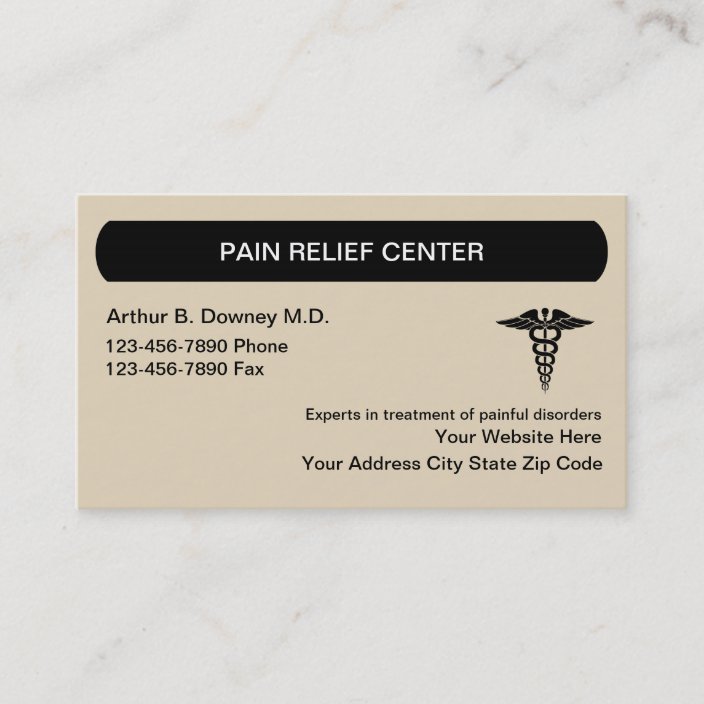 Pain Relief Management Medical Business Card | Zazzle