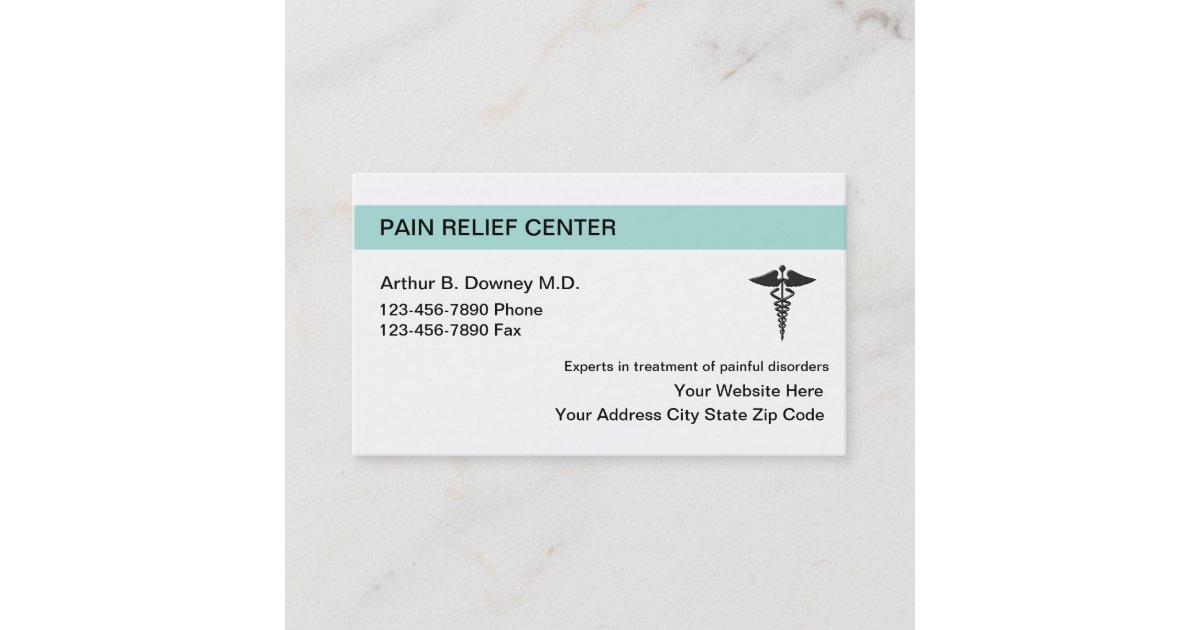 Pain Relief Medical Business Cards | Zazzle.com