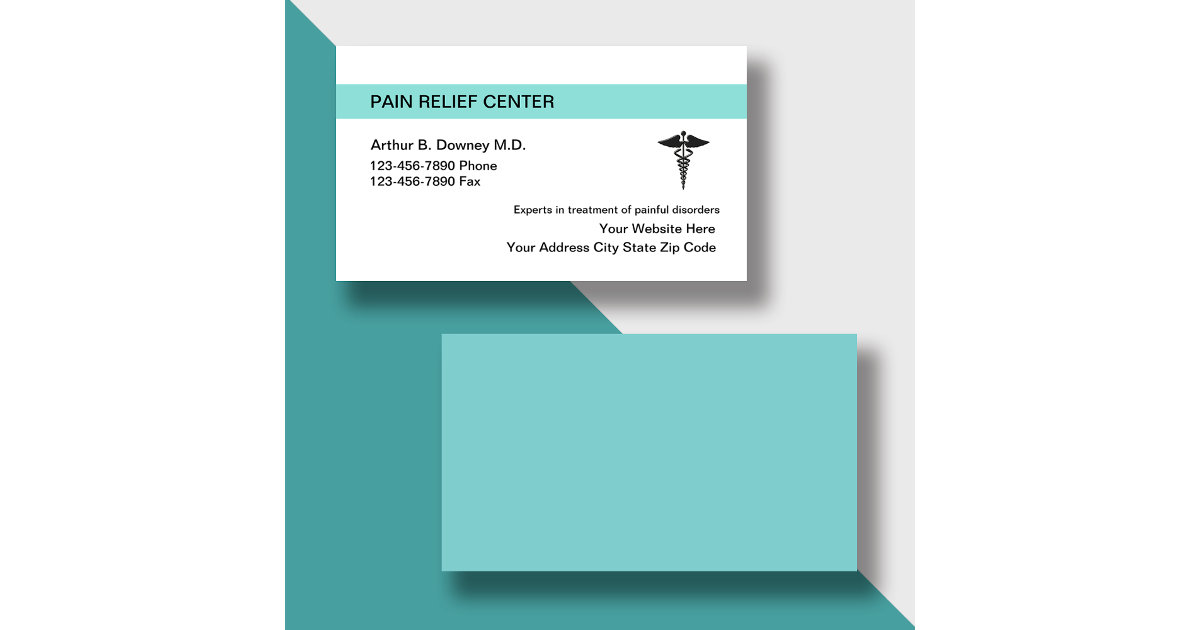 Pain Relief Medical Business Cards | Zazzle