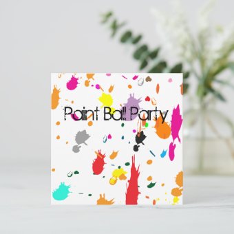 Paint Ball Party SPLATTER Invitation | Zazzle