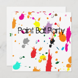 Paint Ball Party SPLATTER Invitation | Zazzle