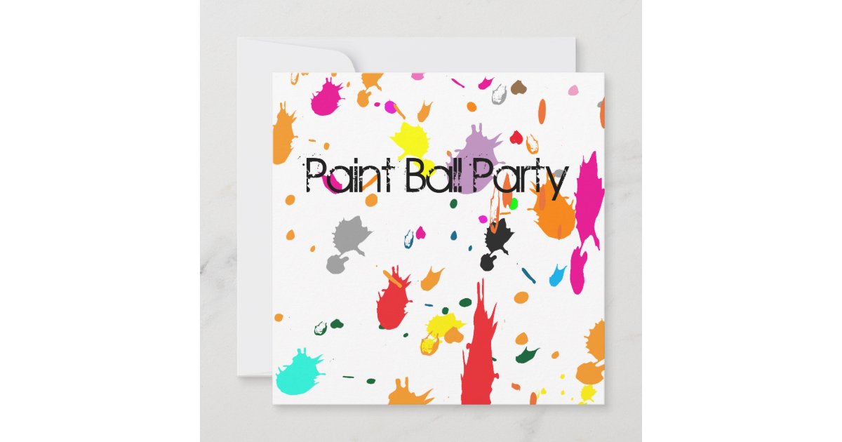 Paint Ball Party SPLATTER Invitation | Zazzle