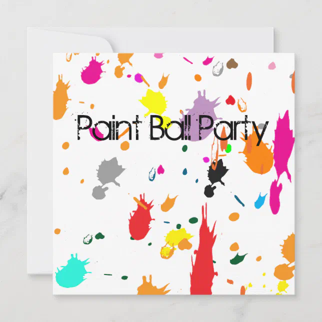 Paint Ball Party SPLATTER Invitation | Zazzle