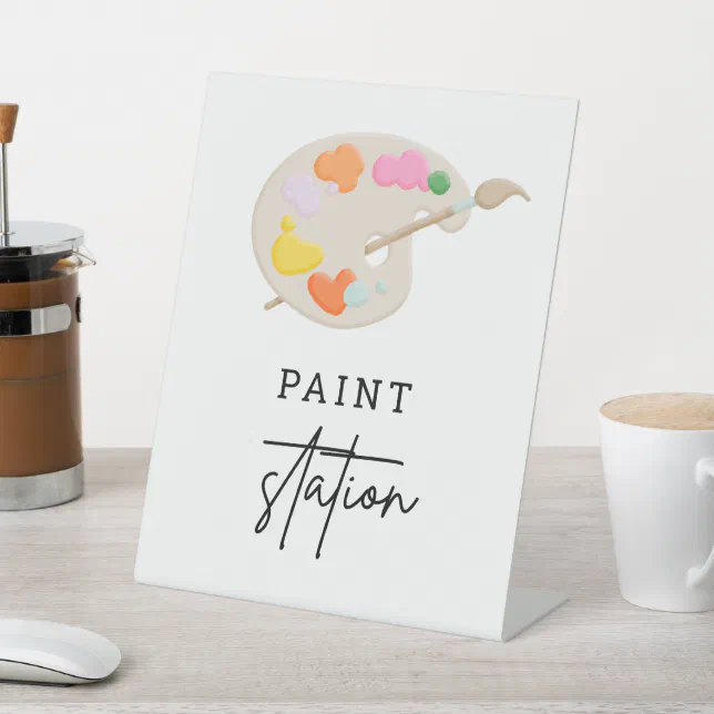 Paint Birthday Party Decor | Paint Station Sign | Zazzle