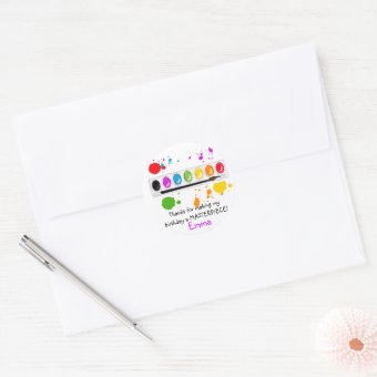 paint box with splatters classic round sticker | Zazzle
