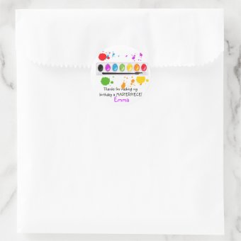 paint box with splatters classic round sticker | Zazzle
