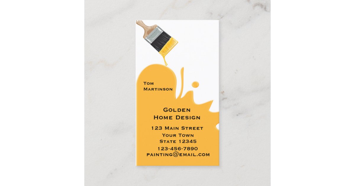 Paint Brush, Yellow, Business Card | Zazzle
