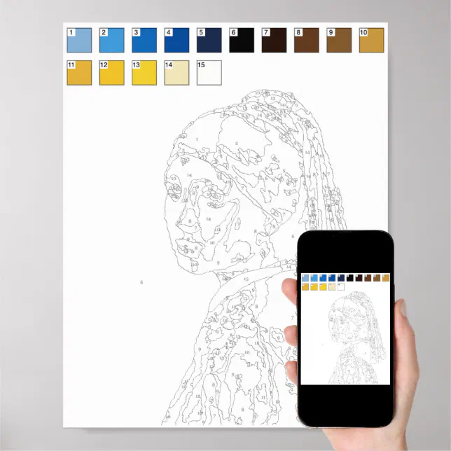 Paint By Numbers: Girl with a Pearl Earring Poster | Zazzle