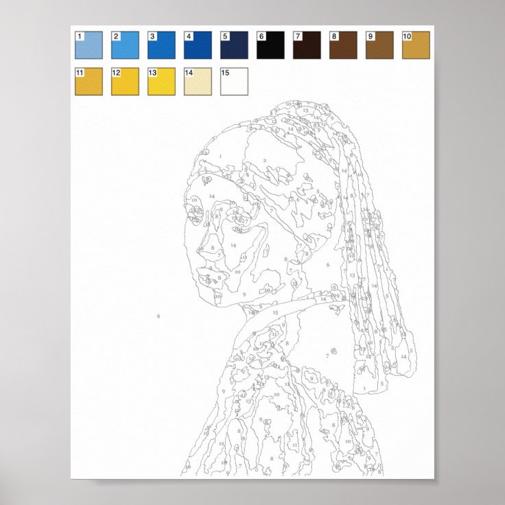 Paint By Numbers: Girl with a Pearl Earring Poster | Zazzle