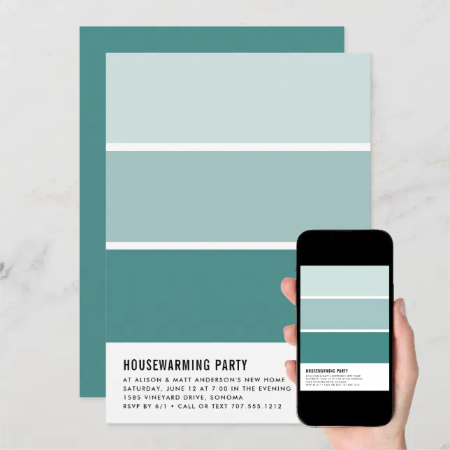 Paint Chip Housewarming Party Invitation | Zazzle