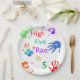 Paint Handprints Birthday with Personalized Name Paper Plates | Zazzle