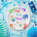 Paint Handprints Birthday with Personalized Name Paper Plates | Zazzle