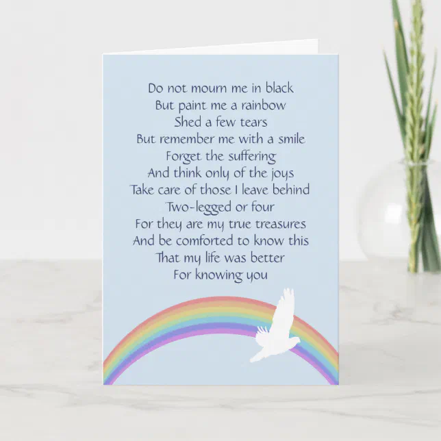 Paint Me a Rainbow -- Final Goodbye Card | Zazzle