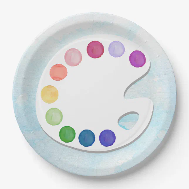 Paint Palette Art Party Plate | Zazzle