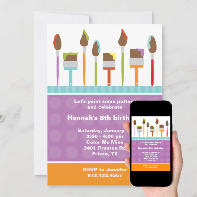 Paint Party Invitations | Zazzle