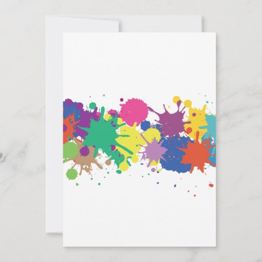 PAINT PARTY INVITE KIDS NEON FUN ART INK BIRTHDAY | Zazzle