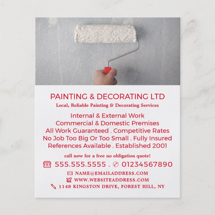 Paint Roller, Painter & Decorator Advertising Flyer | Zazzle.com