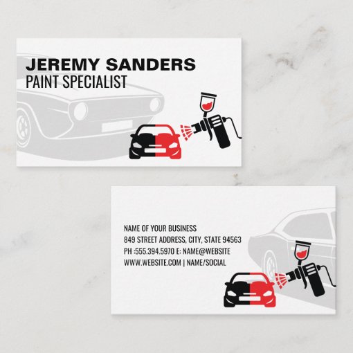 Paint Specialist | Auto Paint Service Business Card | Zazzle