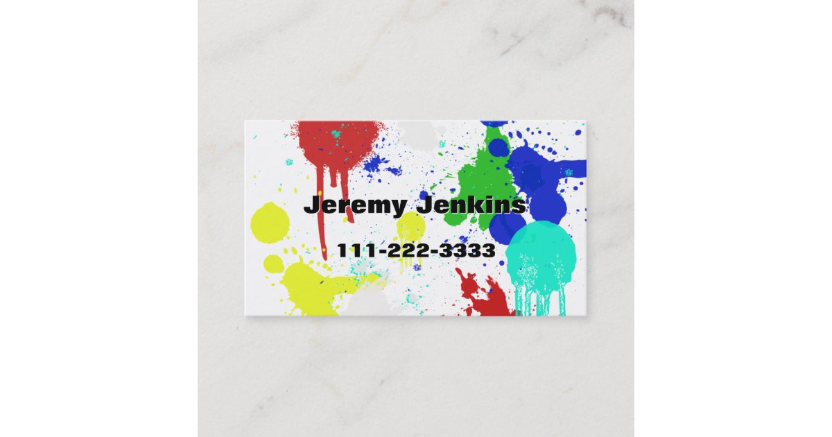Paint Splashes Business card | Zazzle