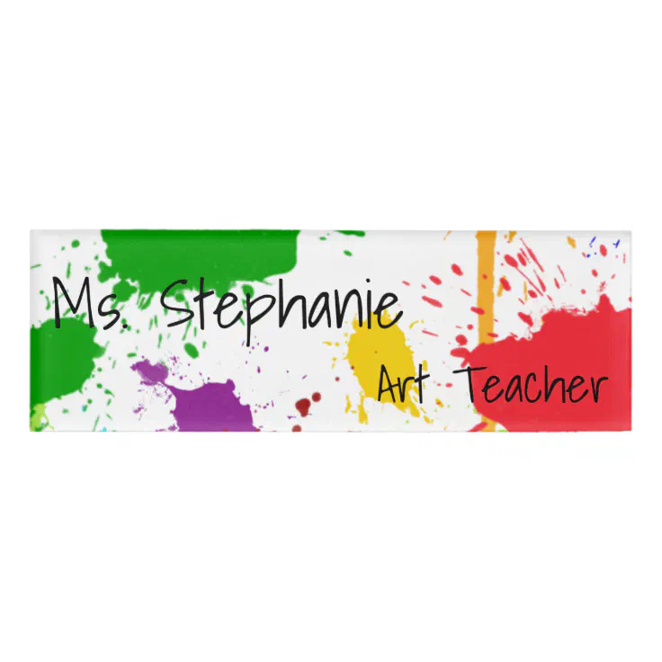 Paint Splats Art Name Tag | Zazzle