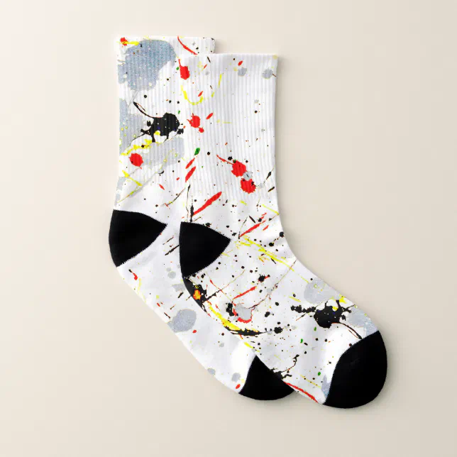 Paint Splatter Background Socks | Zazzle