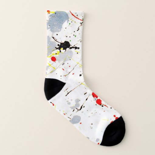 Paint Splatter Background Socks | Zazzle