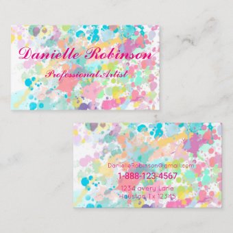 Paint Splatter Business Card | Zazzle
