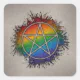 Paint Splatter LGBTQ Pride Rainbow Pentacle Symbol Square Sticker | Zazzle