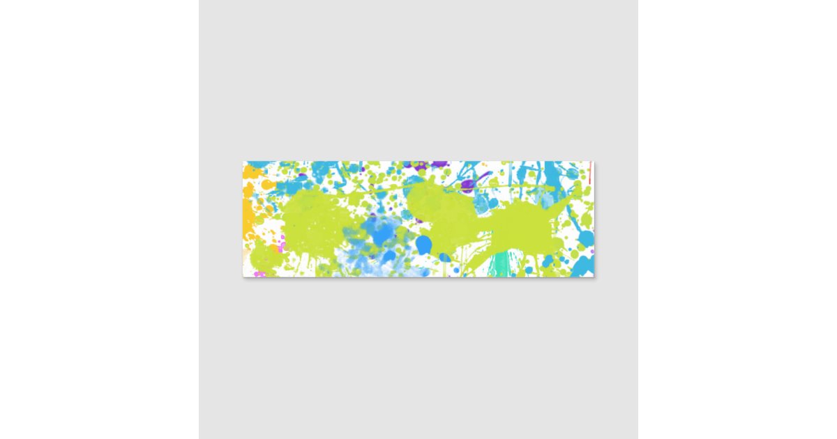 Paint Splatter Name Tag | Zazzle