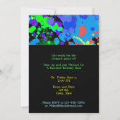 Paint Splatter, Neon, Birthday Invitation | Zazzle
