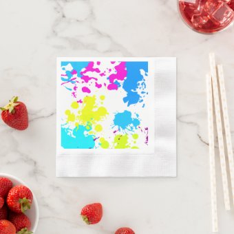 Paint Splatter, Paintball, Neon Paper Napkins | Zazzle