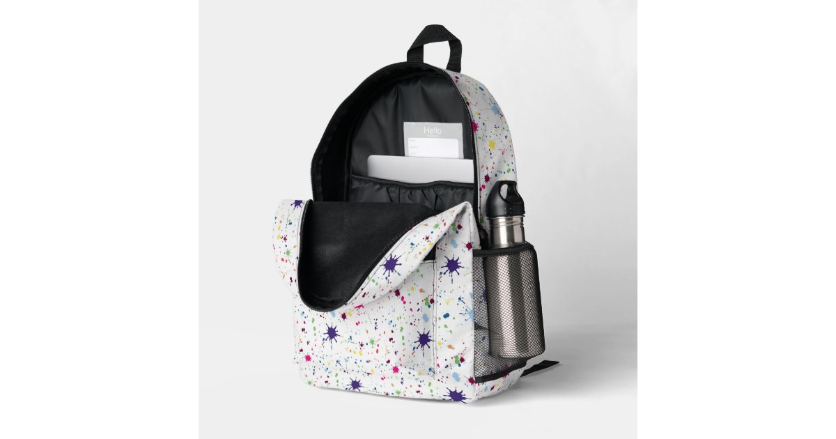 Paint Splatter Splash Graffiti Pattern Printed Backpack | Zazzle