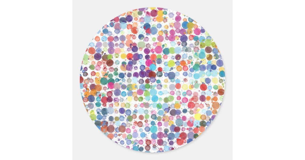 Paint Splatter Splashes Classic Round Sticker | Zazzle