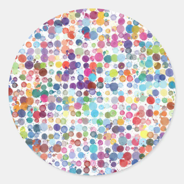 Paint Splatter Splashes Classic Round Sticker | Zazzle