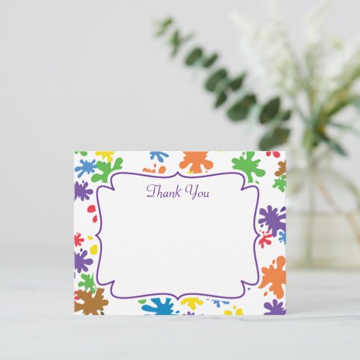 Paint Splatter Thank You Card | Zazzle