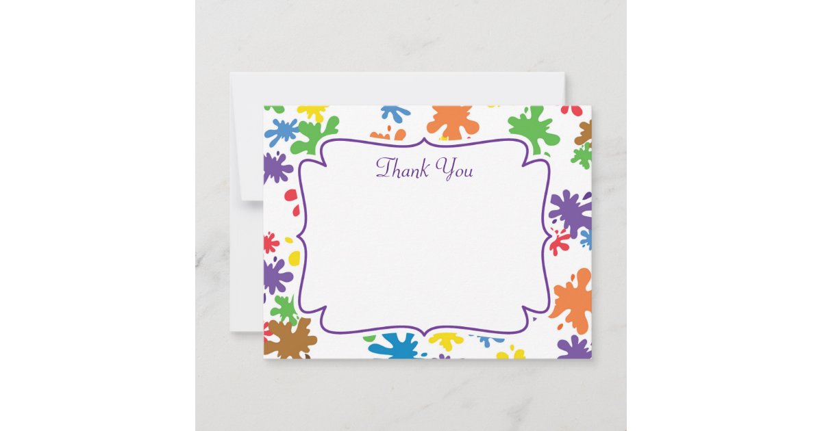 Paint Splatter Thank You Card | Zazzle