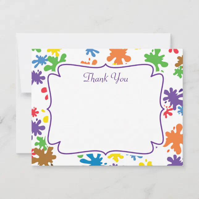 Paint Splatter Thank You Card | Zazzle
