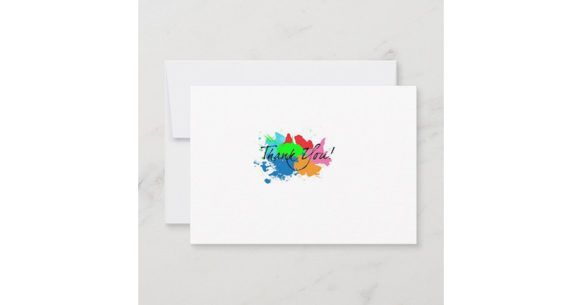 Paint splatter Thank you notes | Zazzle